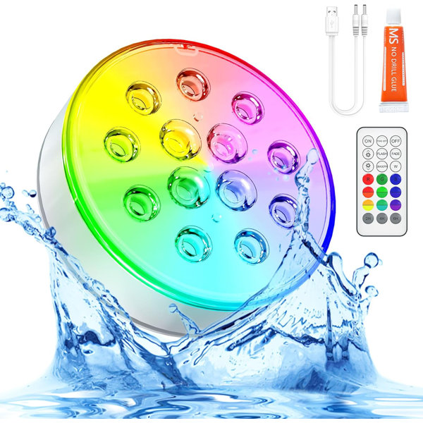 Zeki Shoggy Pool Lights, Upgraded Rechargeable Submersible LED Lights With Remote Waterproof 16 ...